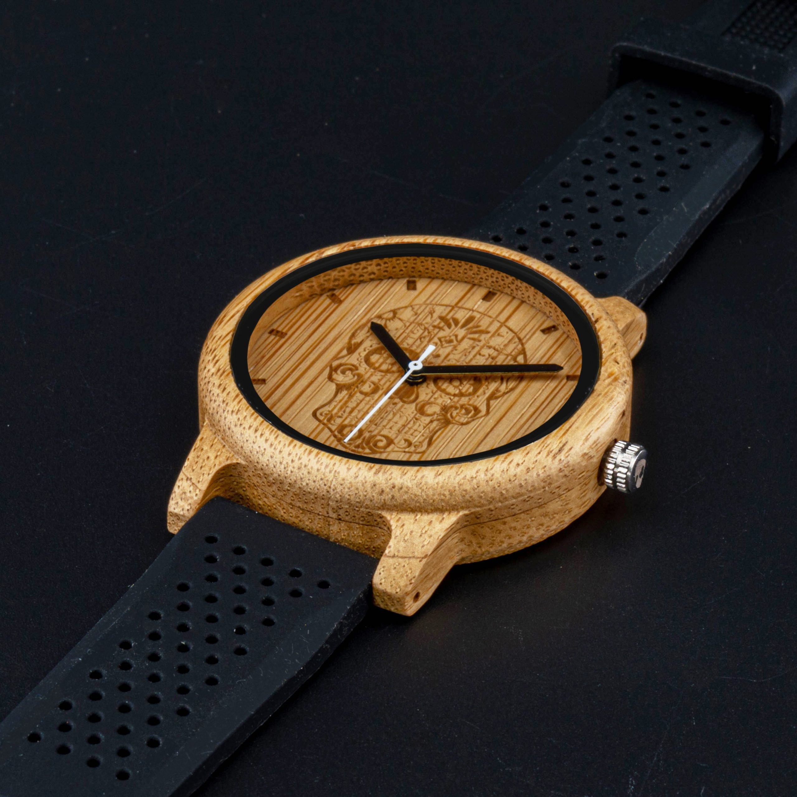 Reloj de madera Calavera Mexicana - Woodenson México