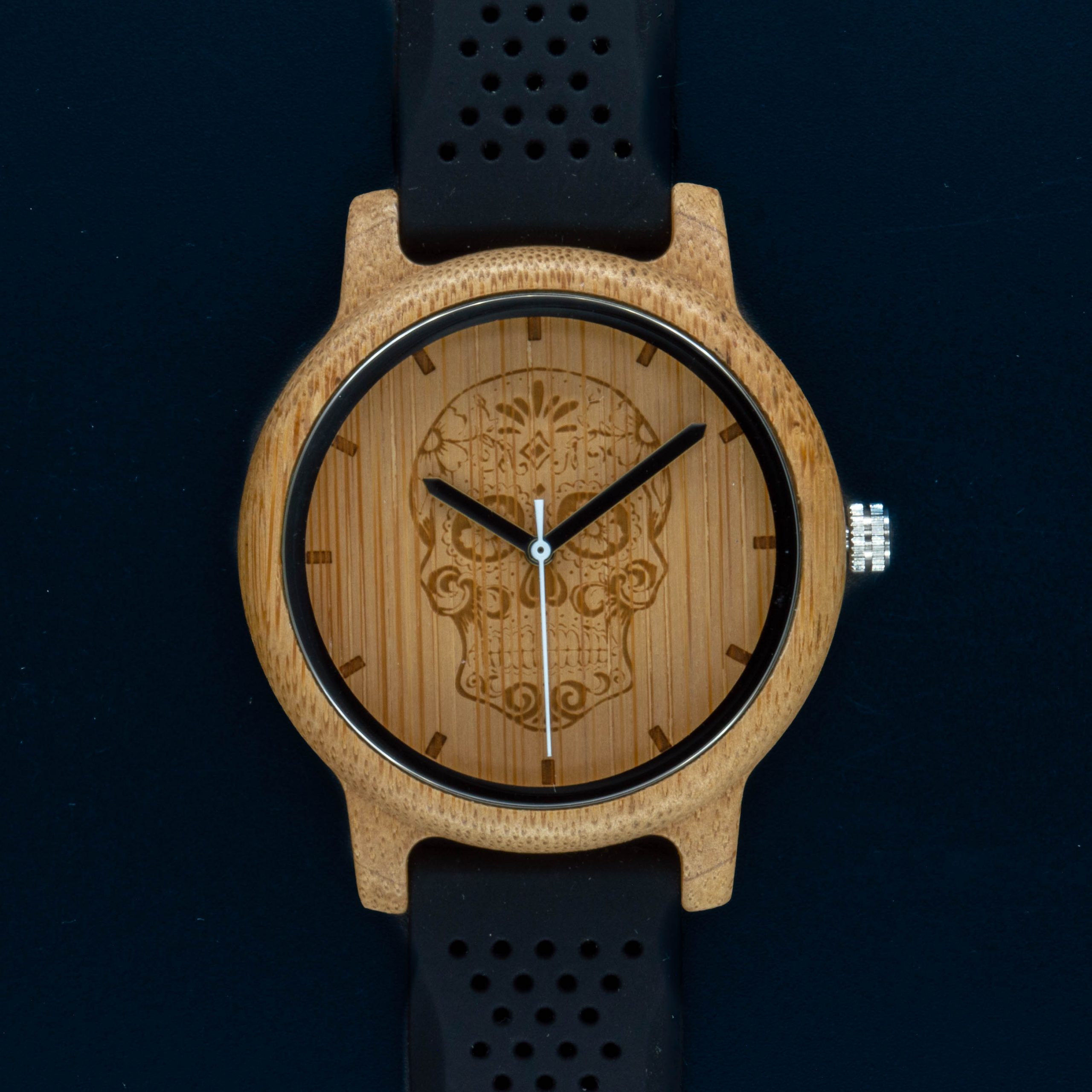 Reloj de madera Calavera Mexicana - Woodenson México