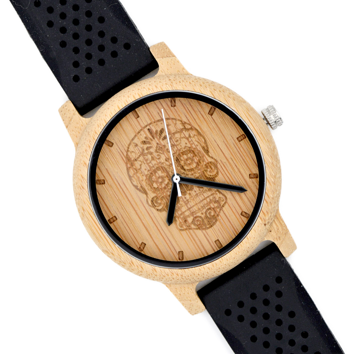 Reloj de madera Calavera Mexicana - Woodenson México